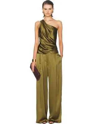 THE SEI For Draped One Shoulder Top - Olive
