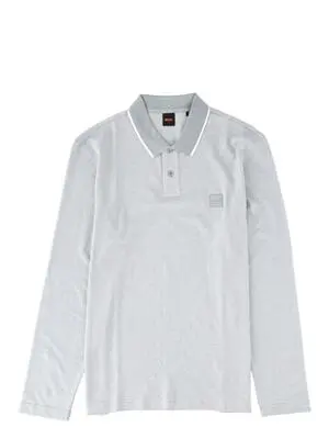 BOSS Polo A Manica Lunga Con Logo - Gray