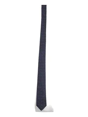 Saint Laurent Cravatta In Jacquard Di Seta - Blue