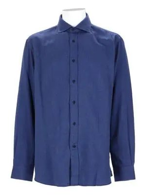 Brunello Cucinelli Camicia In Misto Cotone - Blue