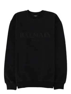 Balmain Felpa Ricamata Effetto Vintage - Black