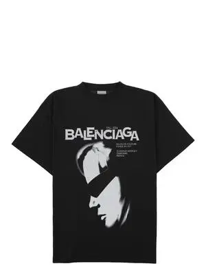 Balenciaga T-shirt Con Stampa - Black