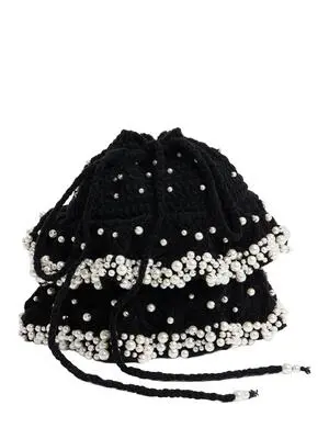 SANDRO Beaded Knit Bag