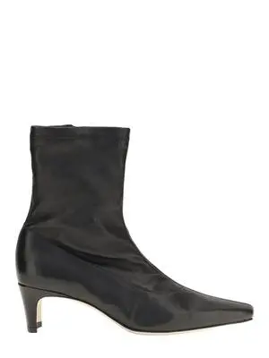 Staud Wally Sock Leather Ankle Boots - Black