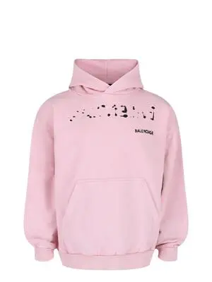 Balenciaga Hand-drawn Medium Fit Hoodie 'faded Pink Black' Pink
