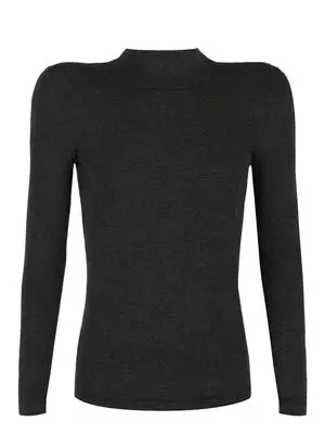 Balenciaga Slub Knit Top 'dark Heather - Grey
