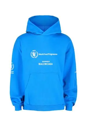 Balenciaga World Food Programme Graphic Print Hoodie 'azure White' Blue