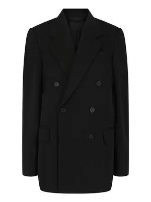 Balenciaga Double-breasted Wool Blazer - Black