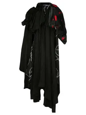 Balenciaga Deconstructed Abstract Floral-print Midi Dress - Black