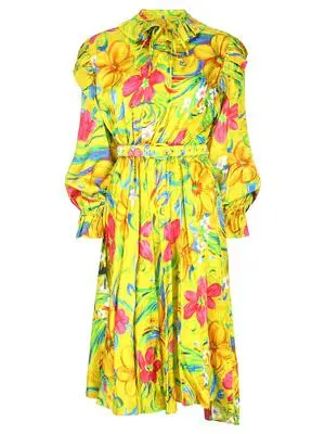 Balenciaga Off-shoulder Vintage Flower Dress 'giallo - Yellow