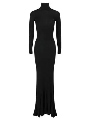Balenciaga Maxi Godet Dress - Black