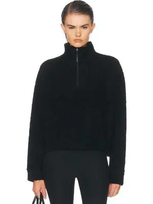 Year Of Ours Lucia Half Zip Fleece Pullover - Black