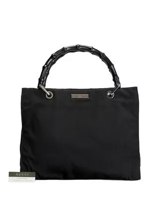 FWRD RENEW Gucci Bamboo Tote Bag - Black