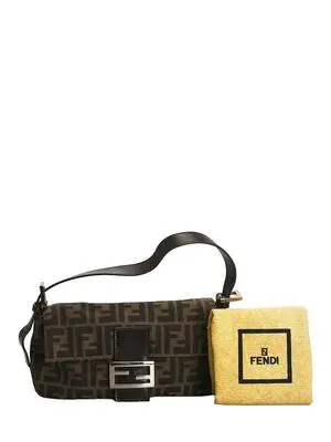 FWRD RENEW Fendi Zucca Baguette Shoulder Bag - Brown