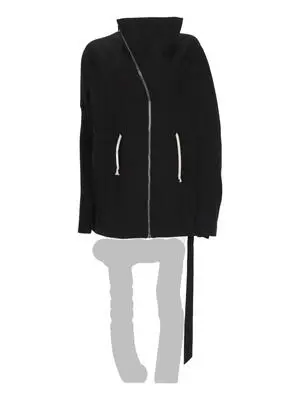 Rick Owens Giacca Mountain Con Zip Asimmetrica - Black