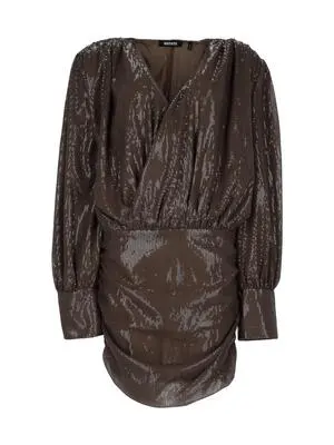 ROTATE BY BIRGER CHRISTENSEN Mini Abito Con Paillettes - Brown