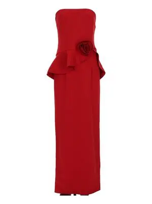 ROTATE BY BIRGER CHRISTENSEN Abito Lungo Con Fiore - Red