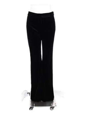 Max Mara Pantalone Smoking In Velluto - Black