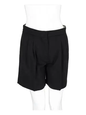 Max Mara Shorts In Drap Di Lana - Black