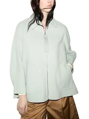 Max & Co. Saggina Double Woven Wool Short Coat - Jade