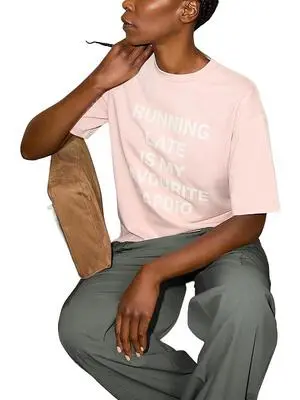 Max & Co. Mcoparaggi Cotton Slogan Tee Powder