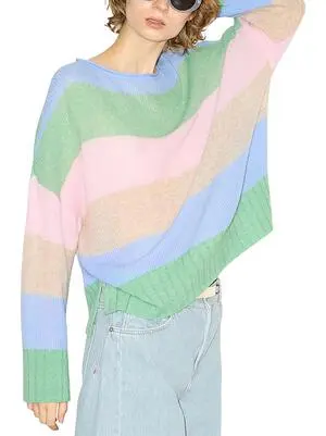 Max & Co. Stampa Stripe Oversized Sweater - Green