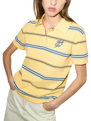 Max & Co. Agami Cotton Pique Jersey Polo Shirt Yellow