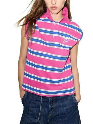 Max & Co. Agami Cotton Pique Jersey Polo Shirt Deep Rose