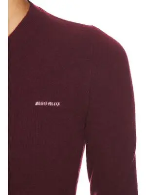 Miu Miu Wool Washed Sweater - Amaranto