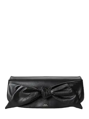 Polo Ralph Lauren Bellport Leather Bow Long-flap Clutch - Black
