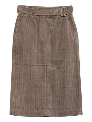 Marc O'polo Belted Corduroy Midi Skirt - Brown