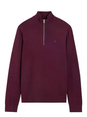Tommy Hilfiger Quarter-zip Knitted Sweater - Red