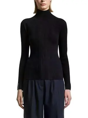 Peserico Ribbed-knit High-neck Sweater - Black