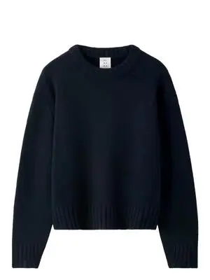 Almada Label Cru Crew-neck Drop-shoulder Sweater - Blue