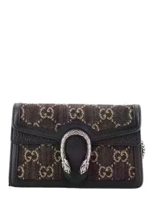 Gucci Dionysus Bag Gg Denim Super Mini Crossbody Bag - Black
