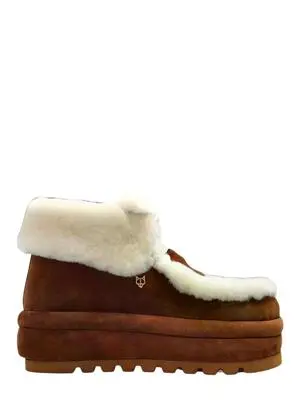 NAKED WOLFE Bambi Shearling-trim Boots - Brown