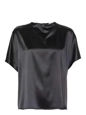 SOLOTRE Satin-finish Short-sleeve Top