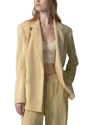 GAELLE PARIS Corduroy Single-breasted Blazer