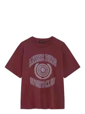 ANINE BING Cade Tee Collegiate - Burgundy Red