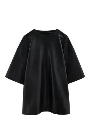 ANINE BING Zeina Top - Black Recycled Leather