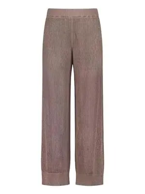 BRUNELLO CUCINELLI Ribbed-knit Metallic-thread Trousers