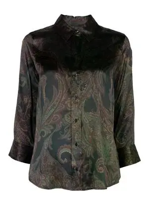 L'Agence Dani Paisley-print Blouse Black