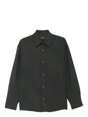 EMPORIO ARMANI Logo-patch Virgin Wool Shirt