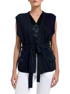 BRUNELLO CUCINELLI Belted Sleeveless Cardigan