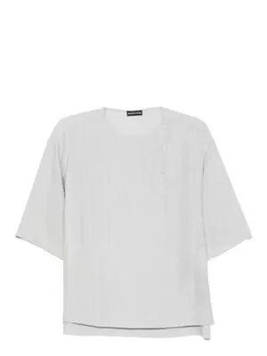 EMPORIO ARMANI Button-detail Round-neck Blouse