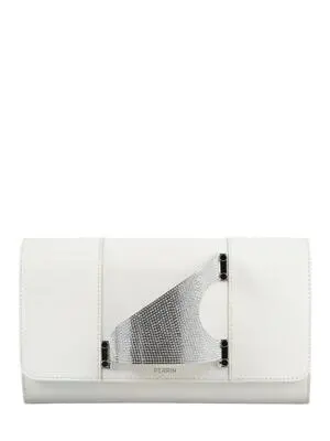 Perrin L'eiffel Strass Leather Clutch Bag - Neutrals