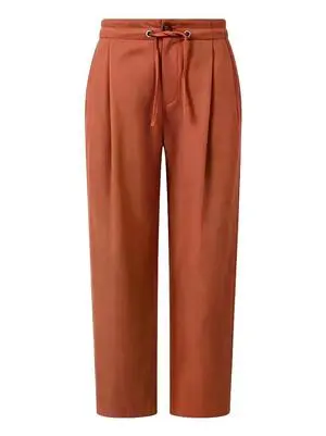 Brunello Cucinelli Pleated Drawstring Trousers Orange