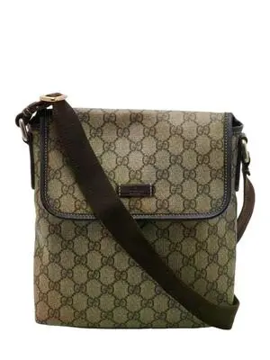 GUCCI Gg Canvas Flap Messenger Bag