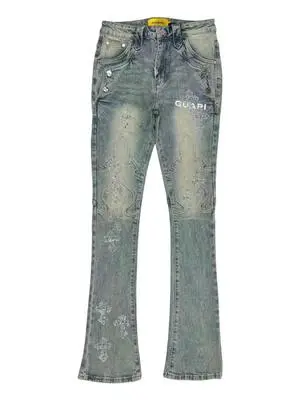 GUAPI Rhinestone-embellished Stacked Jeans - Blue