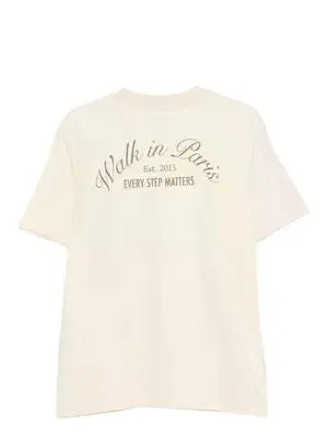 WALK IN PARIS Logo-print Cotton T-shirt - Neutrals